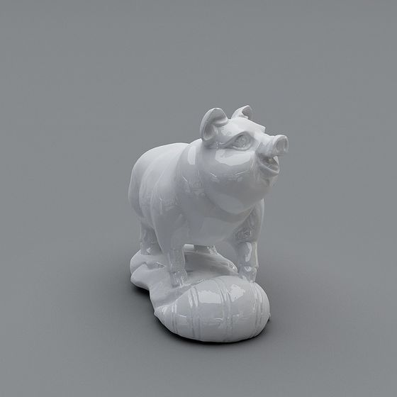 Charming Low-Poly Pig 3D model