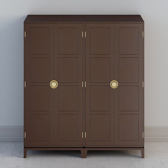 Vintage Style Storage Cabinet 3D Model – Retro Wooden Design