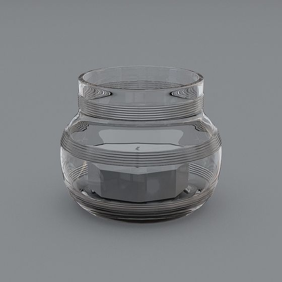 Unique Low-Poly Glass Jar 3D Model – Transparent Minimalist Design