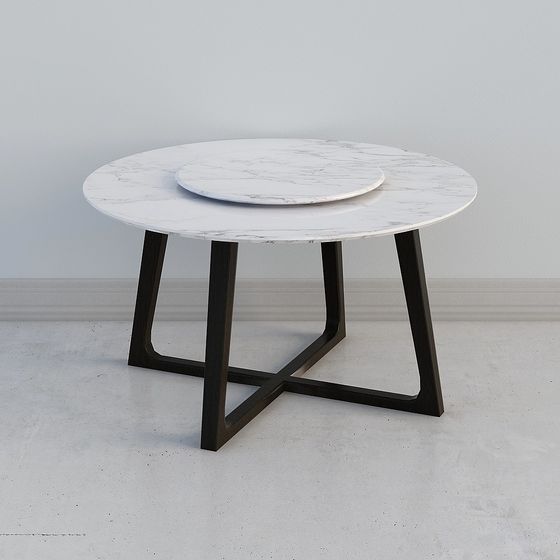 Low Poly Round Table 3D model Design