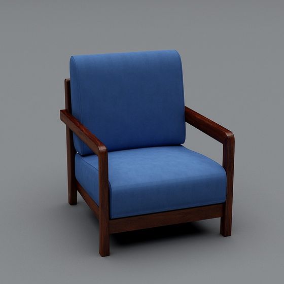 Elegant Low-Poly Armchair 3D model