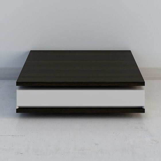 Futuristic Floating Coffee Table 3D Model – Minimalist Wood Design