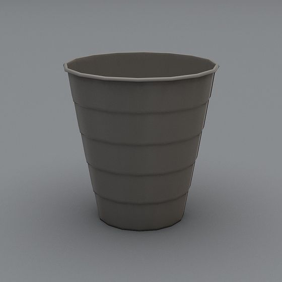 Minimalist Plastic Cup 3D Model – Low-Poly Gray Design