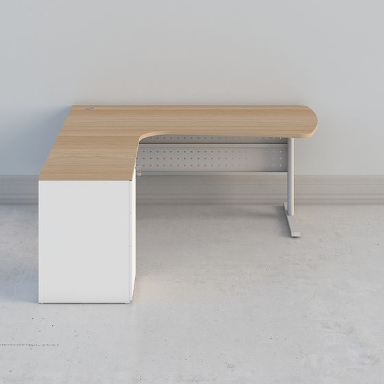 L-Shaped Office Desk 3D Model