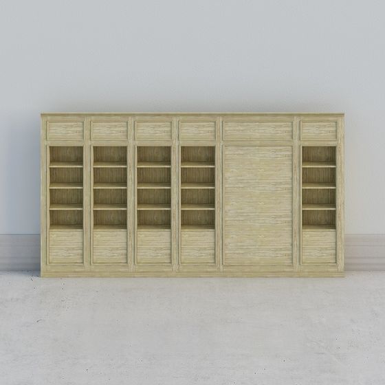 Modern Low-Poly Bookshelf 3D Model