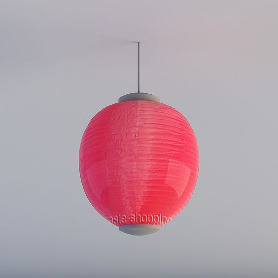 Neon Lantern 3D Model – Vibrant Pink with Metal Base