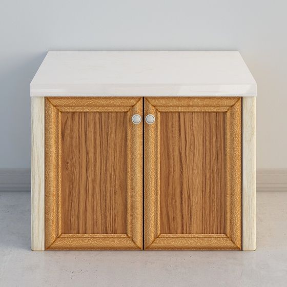 Elegant Low-Poly Storage Cabinet 3D model