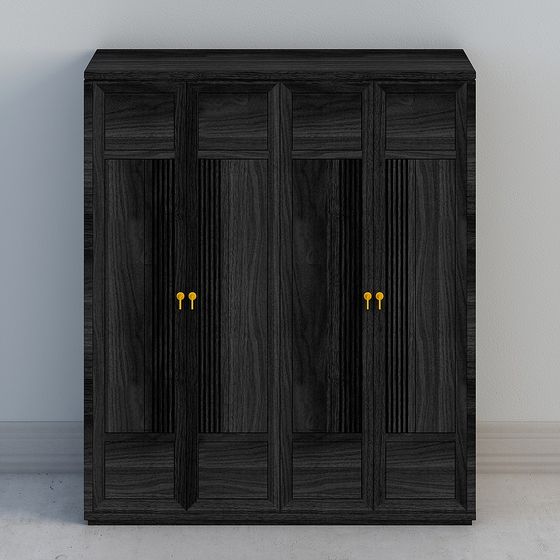 Elegant Low-Poly Wardrobe 3D model for Modern Interiors