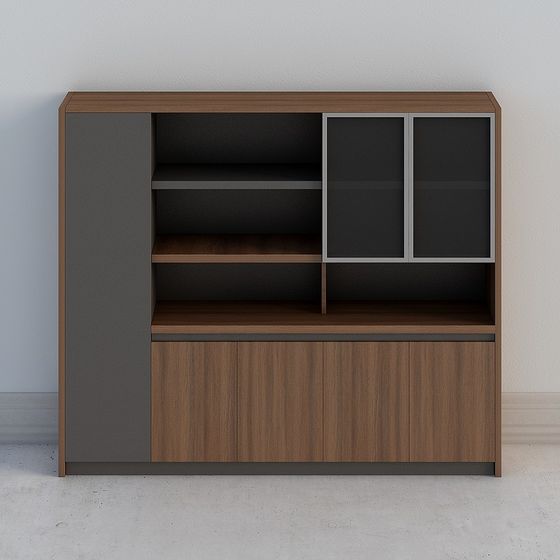 Stylish City Bookshelf Cabinet 3D model