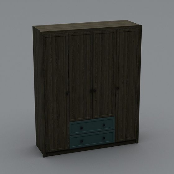 Elegant Low-Poly Wardrobe 3D model