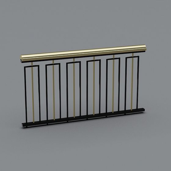 Elegant Metal Railing 3D Model for Modern Spaces