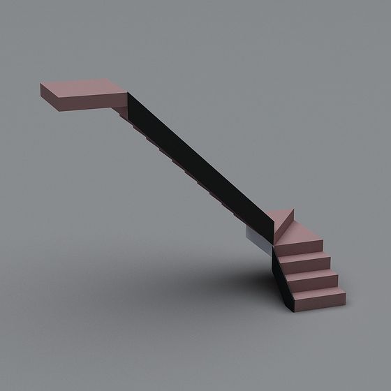 Artistic Low-Poly Staircase 3D model