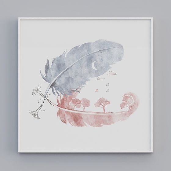 Feather Realm 3D model for Creative Projects