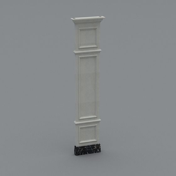 Elegant Low-Polygon Architectural Column 3D model