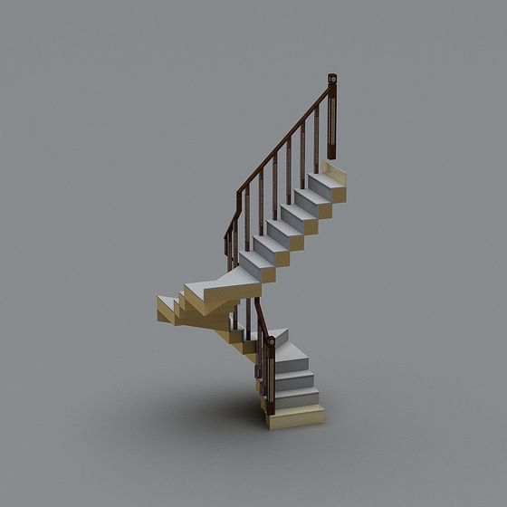 Stylish Earth Tone Staircase 3D model for Creative Projects