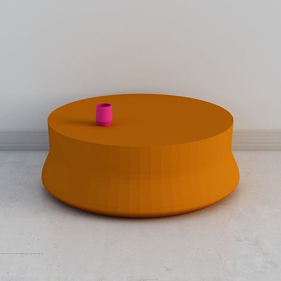 Low Poly Round Table with Teacup 3D Model