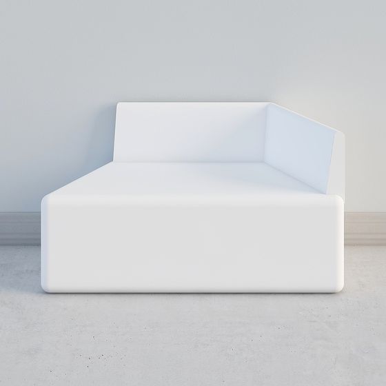 Modern Gray Modular Sofa Backrest 3D Model - Free