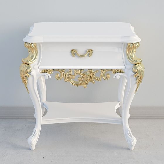 Wood Color Bedside Table 3D Model