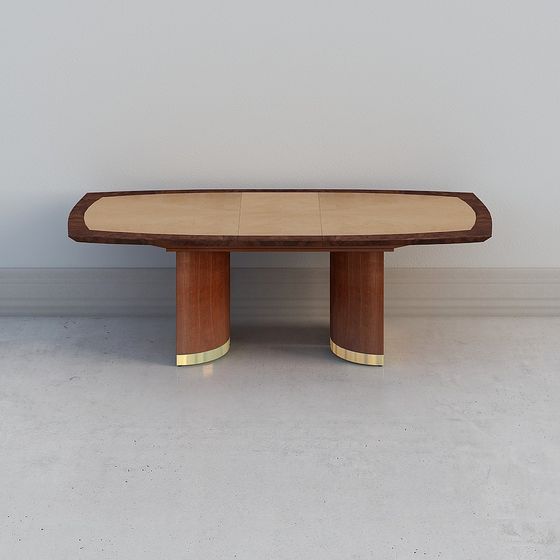 Elegant Curved Dining Table 3D model