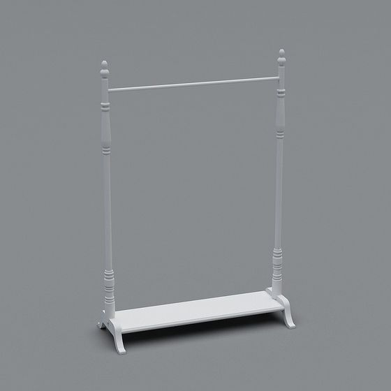 Elegant Low-Poly Clothes Rack 3D Model