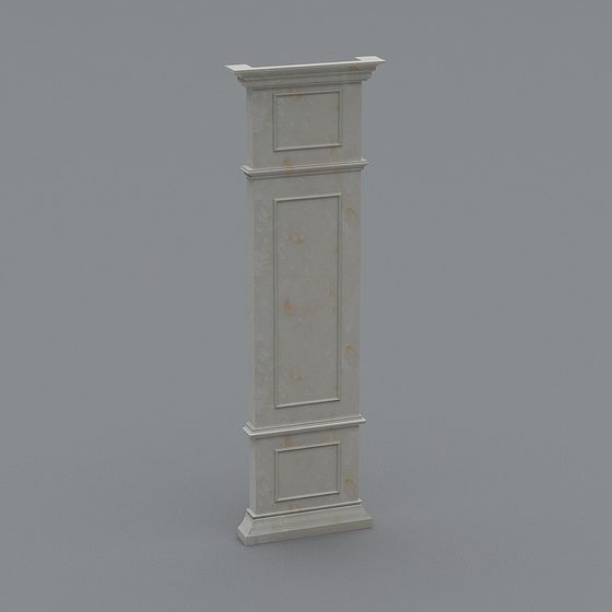 Classic Low Poly Column 3D model for Creative Projects