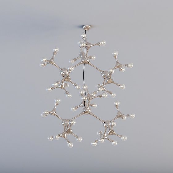 Futuristic Molecular Structure Pendant Light 3D model