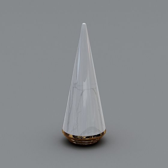 Elegant Cone-Shaped Marble Lamp 3D model