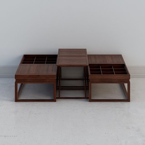 Elegant Flexible Storage Unit 3D Model – Wood Texture