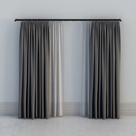 Modern Drapery Set 3D model for Interior Design