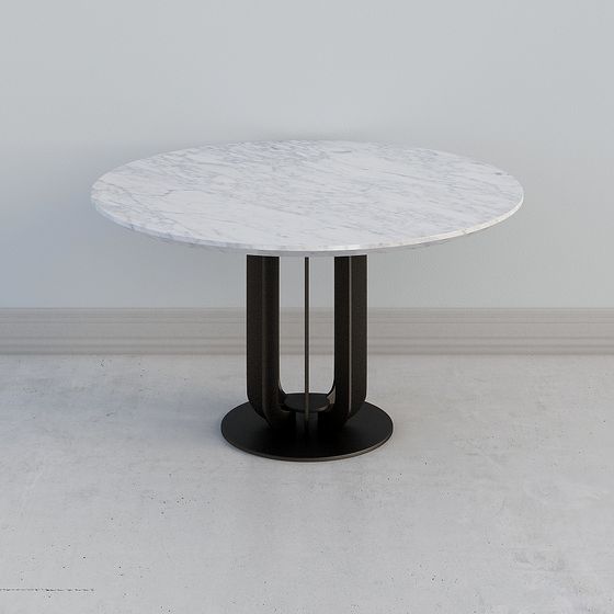 Minimalist Polygonal Round Table 3D model