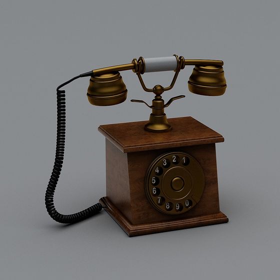 Vintage Rotary Phone 3D model