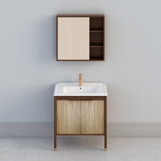 Modern Minimalist Bathroom Vanity 3D model