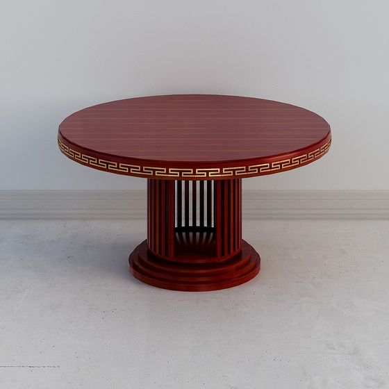 Stylish Round Table 3D Model – Earth Color Free