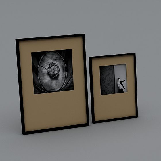 Low Poly Vintage and Modern Picture Frames 3D model