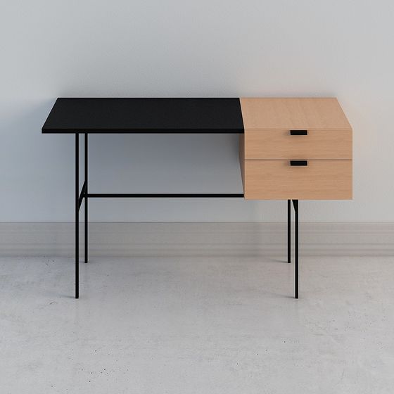 Split Desk 3D model - Contemporary Minimalist Desk