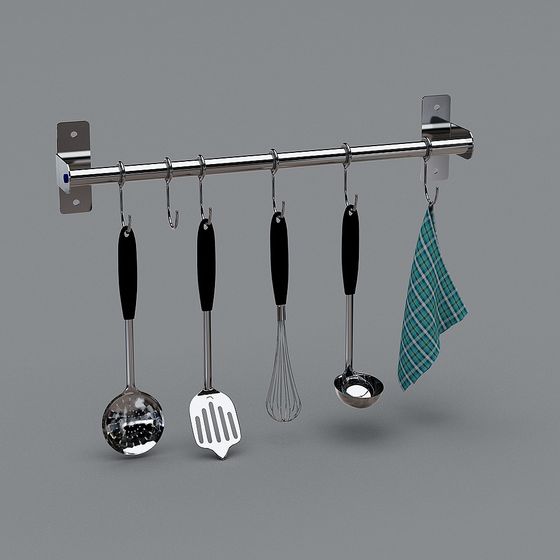 Charming Kitchen Utensil Hooks Model – Metal & Textured Design