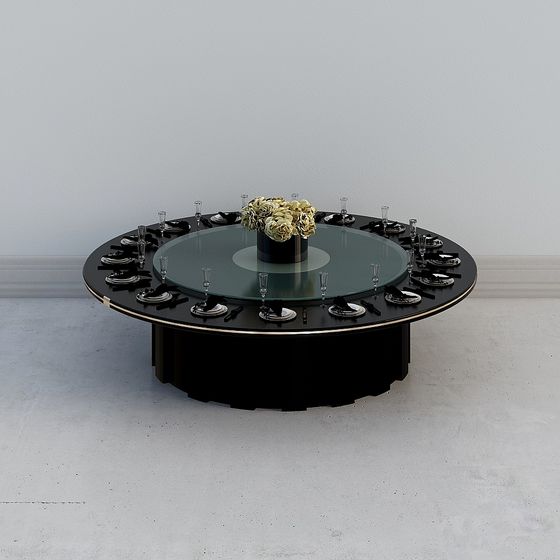 Low Poly Round Table 3D model Design