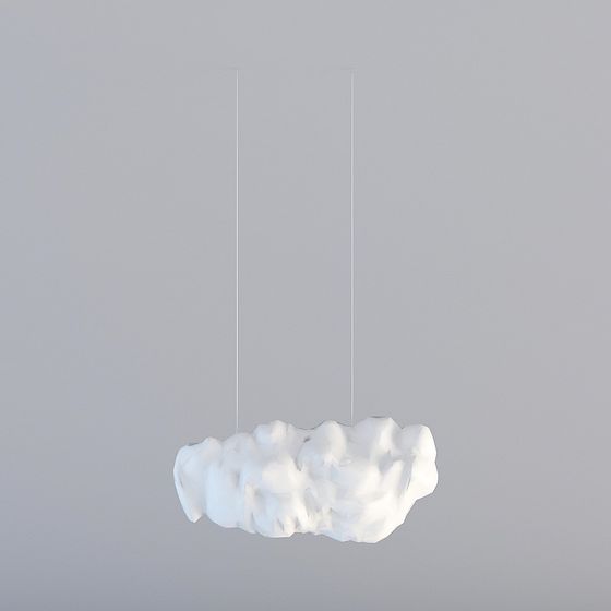 Cloud Pendant Light 3D Model – Low-Poly Geometric Design