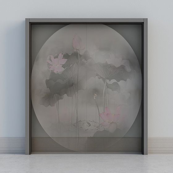Lotus Grace Folding Screen 3D model