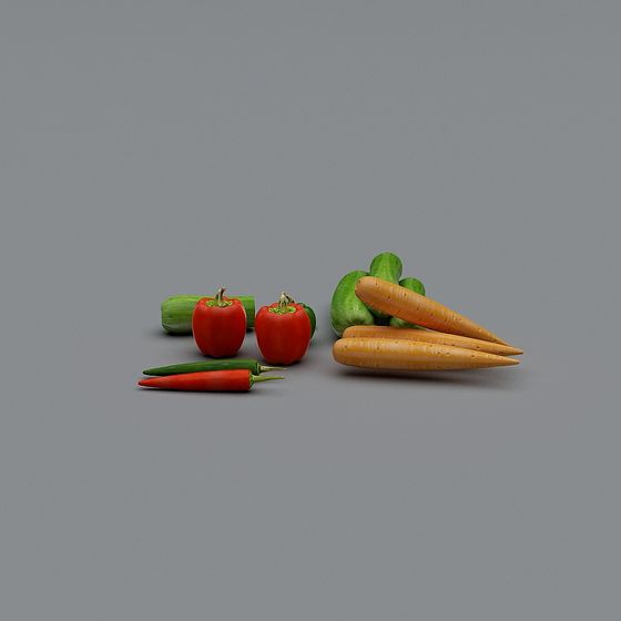 Colorful Low-Poly Vegetables 3D model