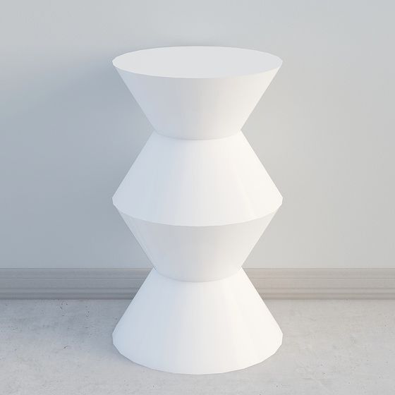 Cone Interlaced Table 3D Model – Geometric Low-Poly Design