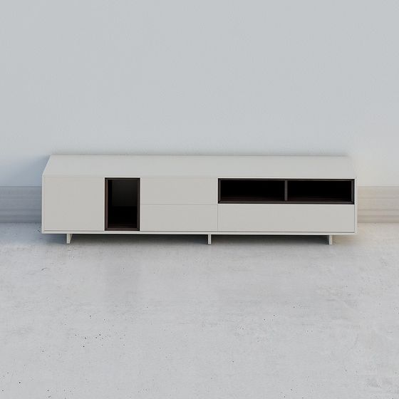 Minimalist Low-Poly TV Stand 3D model
