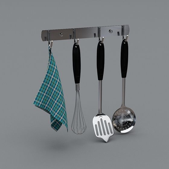 Functional Kitchen Rack 3D model for Cozy Spaces