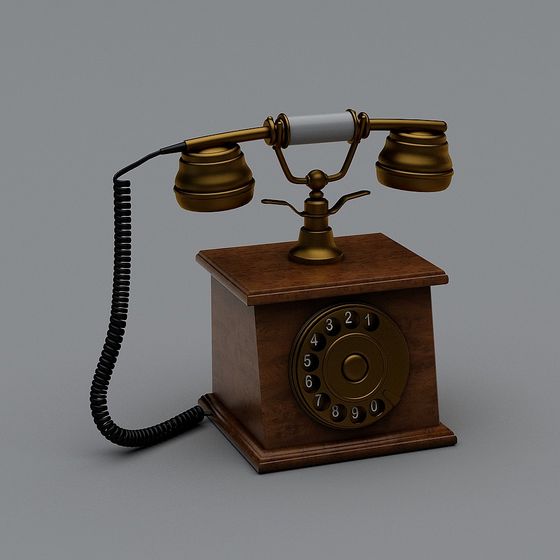 Vintage Rotary Phone 3D model