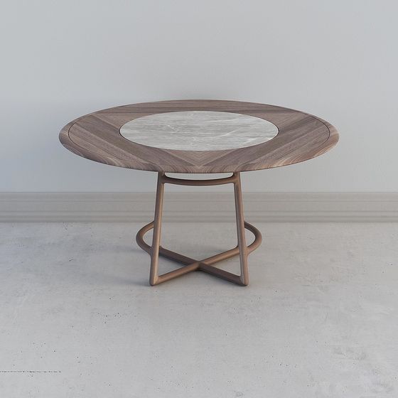Stylish Low-Poly Round Table 3D model