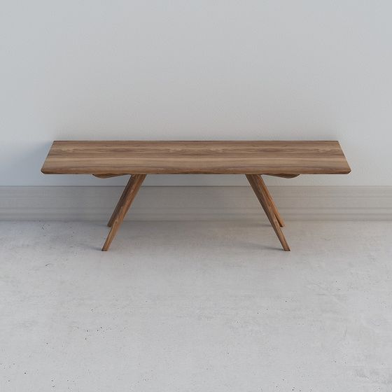 Streamlined Wooden Table 3D Model – Modern Wood Design