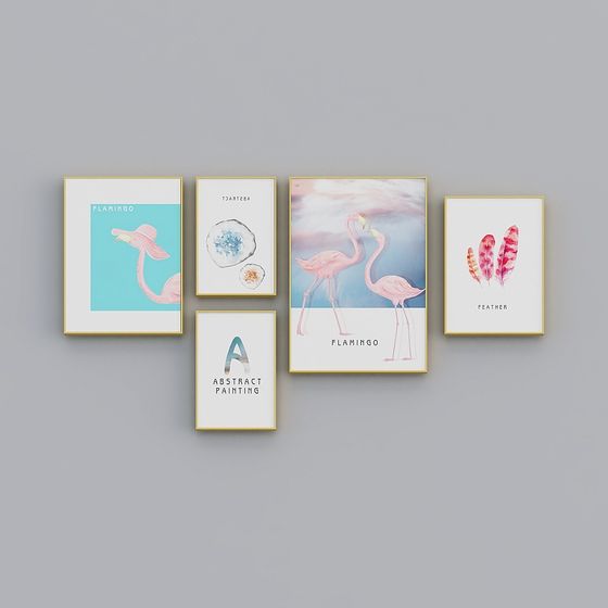 Flamingo Art Series 3D Model – Low-Poly Colorful Flamingos