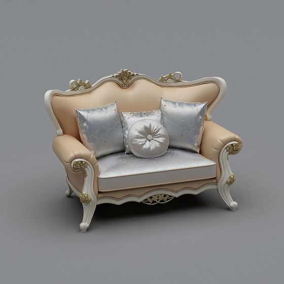 Gray Sofa 3D Model – Stylish Living Room Free