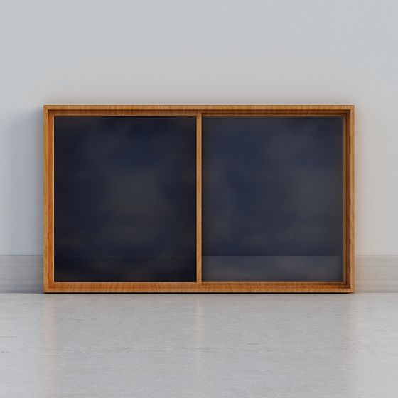 Double Window Wooden Frame 3D model