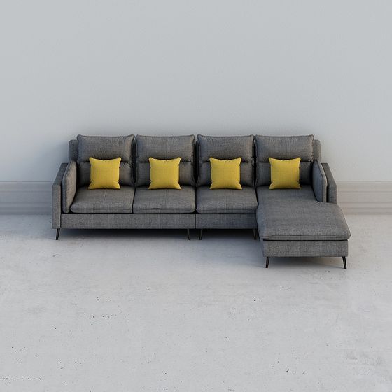 Stylish Low-Poly Sofa 3D Model – Modern Minimalist Design